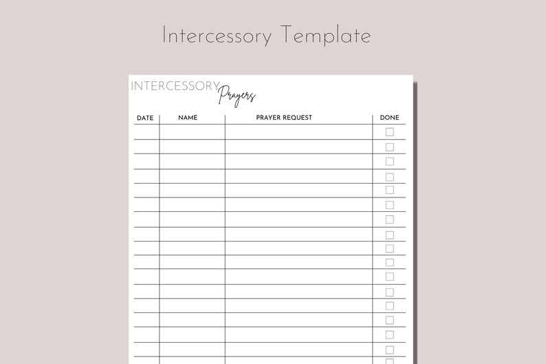 Christian Prayer Worksheets | Prayer Requests | Template | Intercessory ...