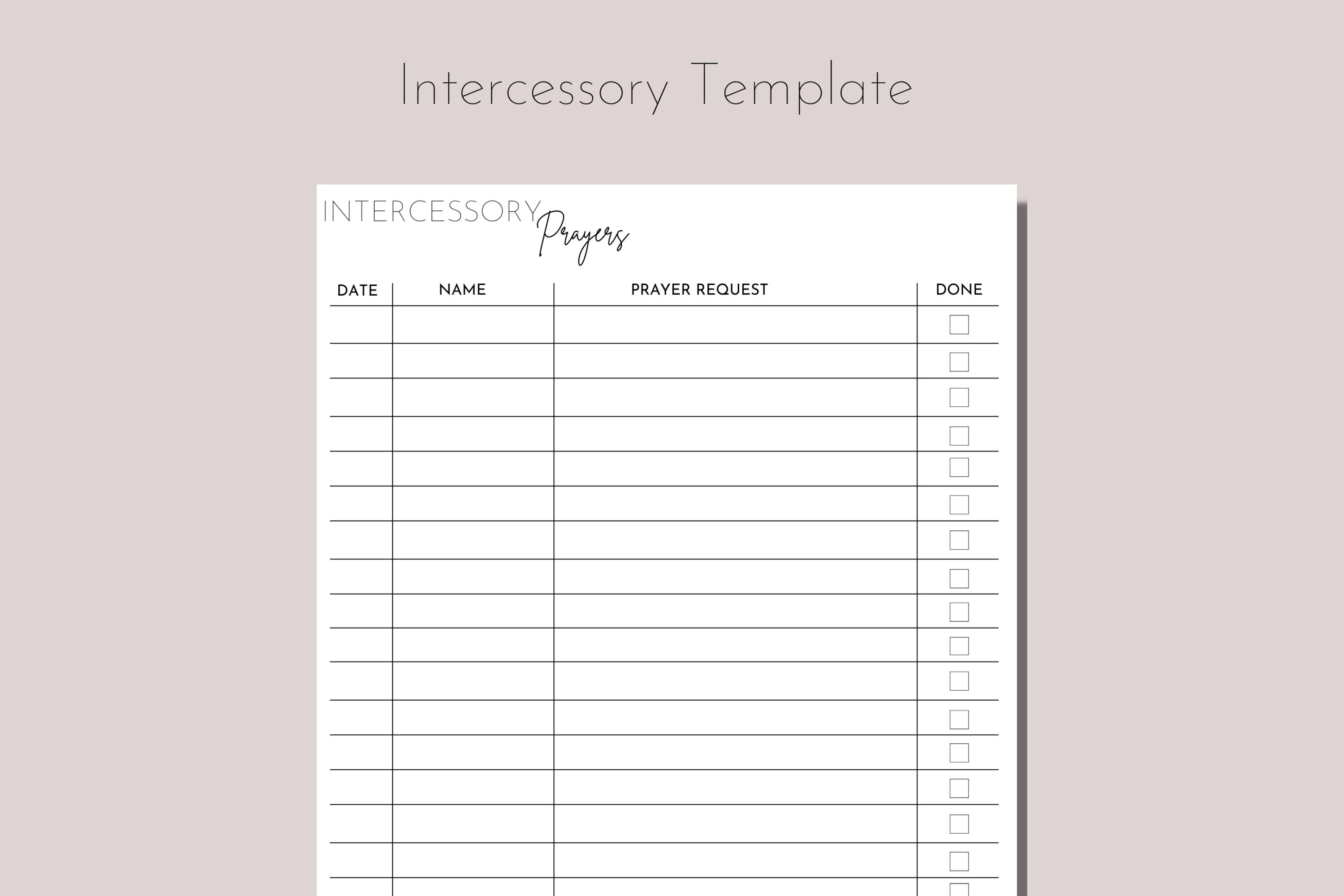 Christian Prayer Worksheets | Prayer Requests | Template | Intercessory ...