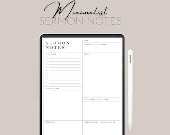 Sermon Notes, Printable at Home Notes, Bible Study Notes, Digital ...