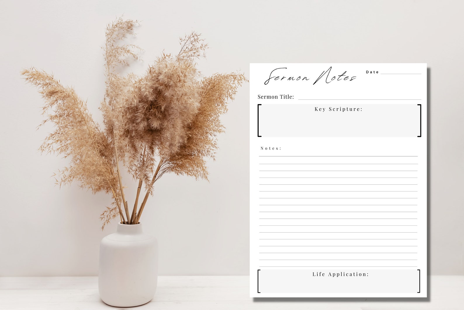Christian Minimalist Sermon Notes | Digital | Downloadable | Printable ...