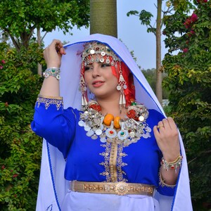 Blue Moroccan Kaftan || Berber Traditional Dress || Wedding Outfit for ...