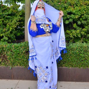 Blue Moroccan Kaftan || Berber Traditional Dress || Wedding Outfit for ...