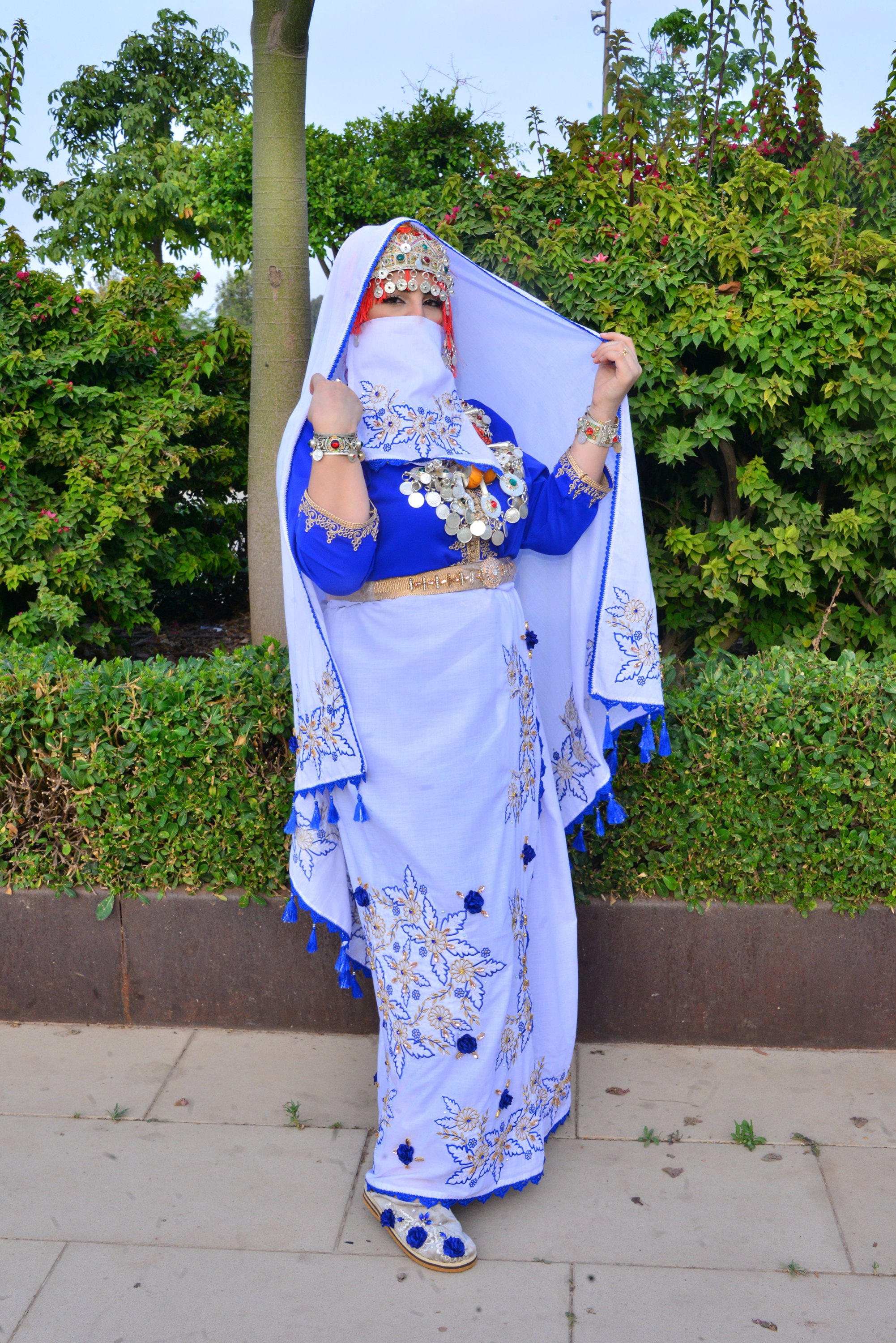 Blue Moroccan Kaftan || Berber Traditional Dress || Wedding Outfit for ...