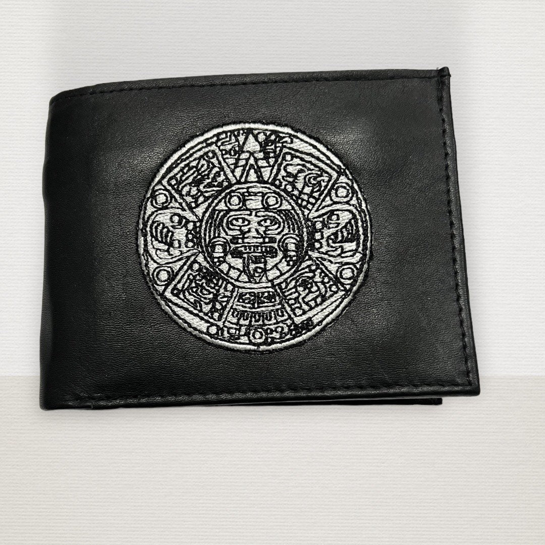 Aztec Calendar Wallet Leather Billetera Piel Calendario Azteca - Etsy