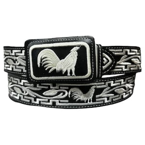 Cinto Charro Bordado Vaquero Gallo Western Style Embroidered Belt With ...