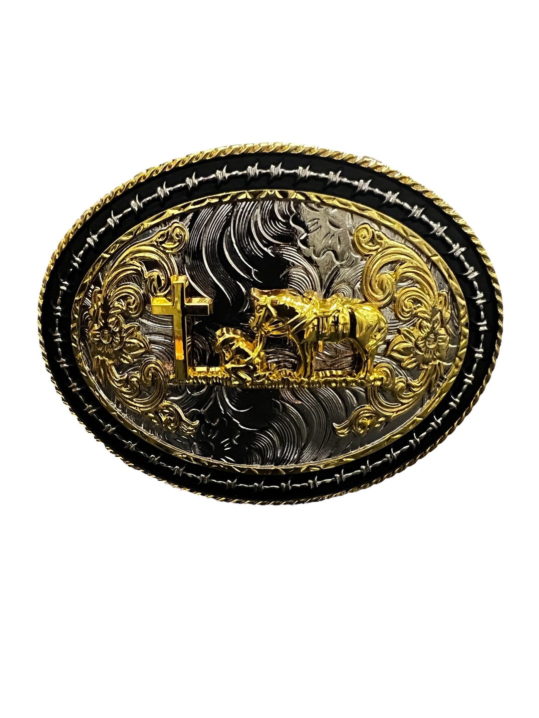 Christian Cowboy Praying Rodeo Western Cowboy Belt Buckle Hebilla ...