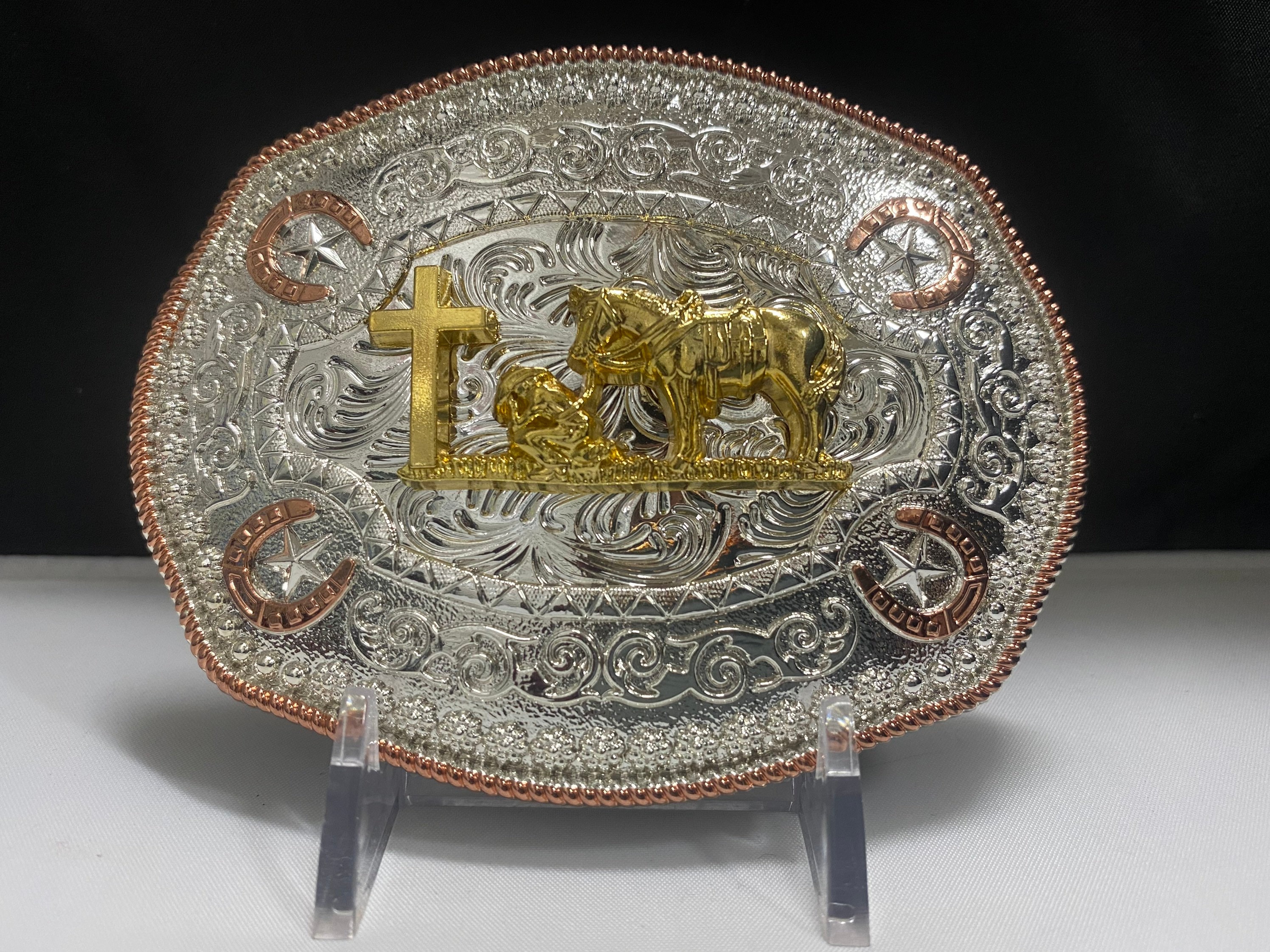 Christian Cowboy Praying Rodeo Western Cowboy Belt Buckle Hebilla ...