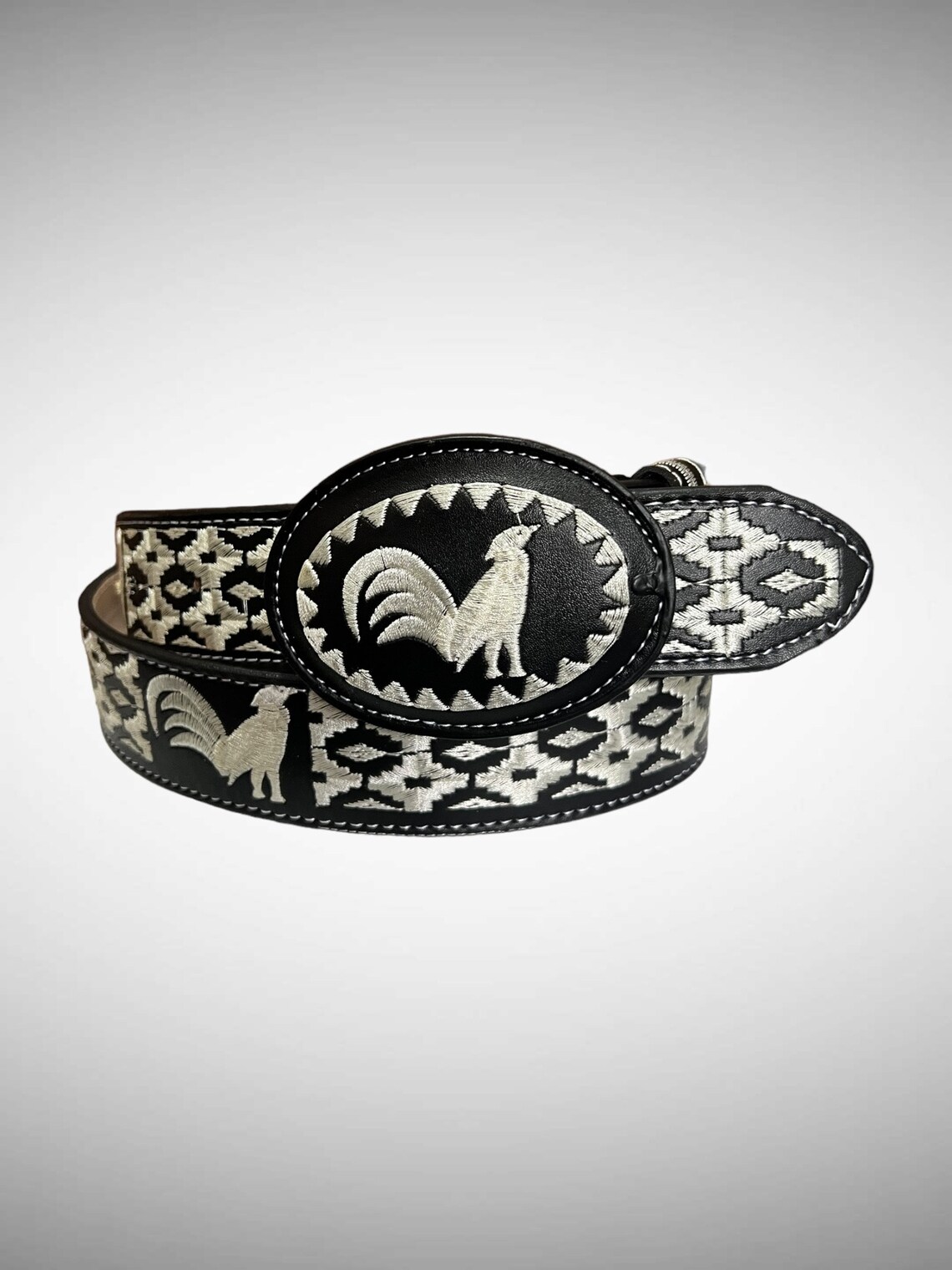 Cinto Charro Bordado Vaquero Gallo Western Style Embroidered Belt With ...
