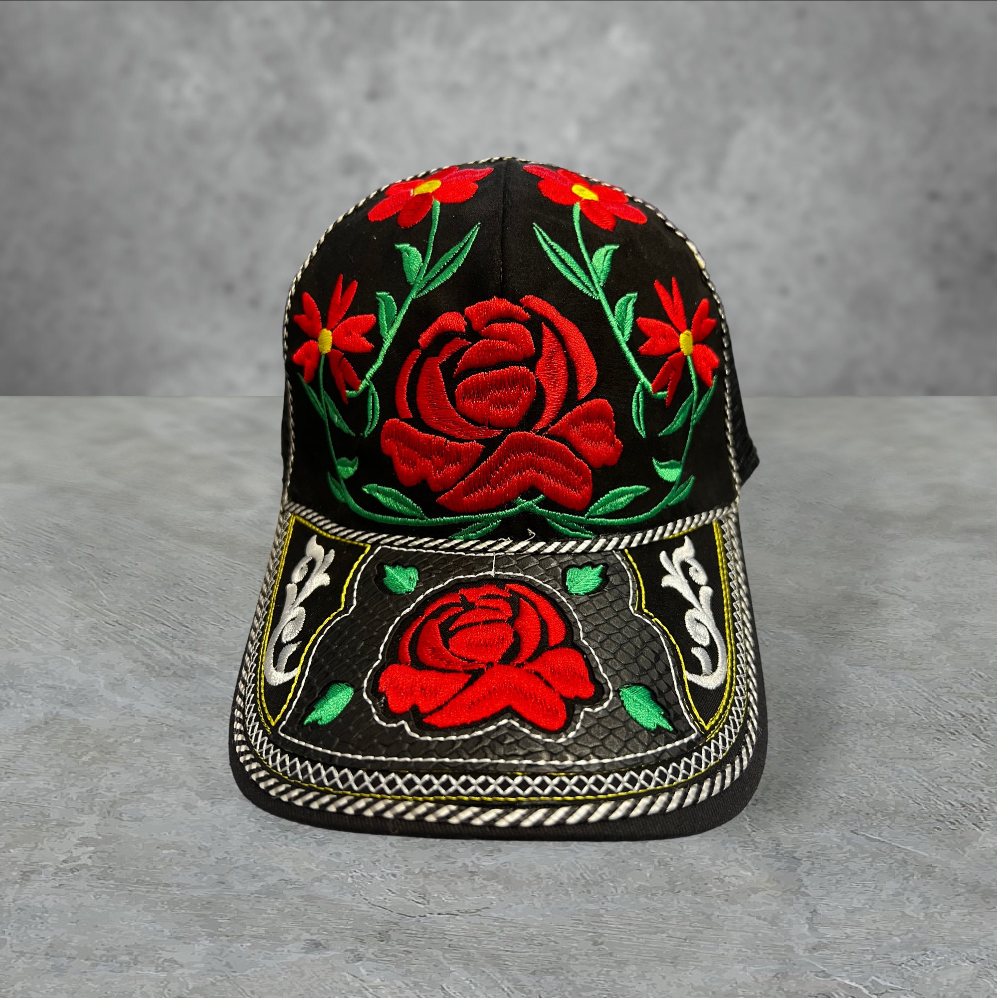 Women’s Western Style Hat Roses Embroidered Gorra Vaquera Mujer Rosas ...