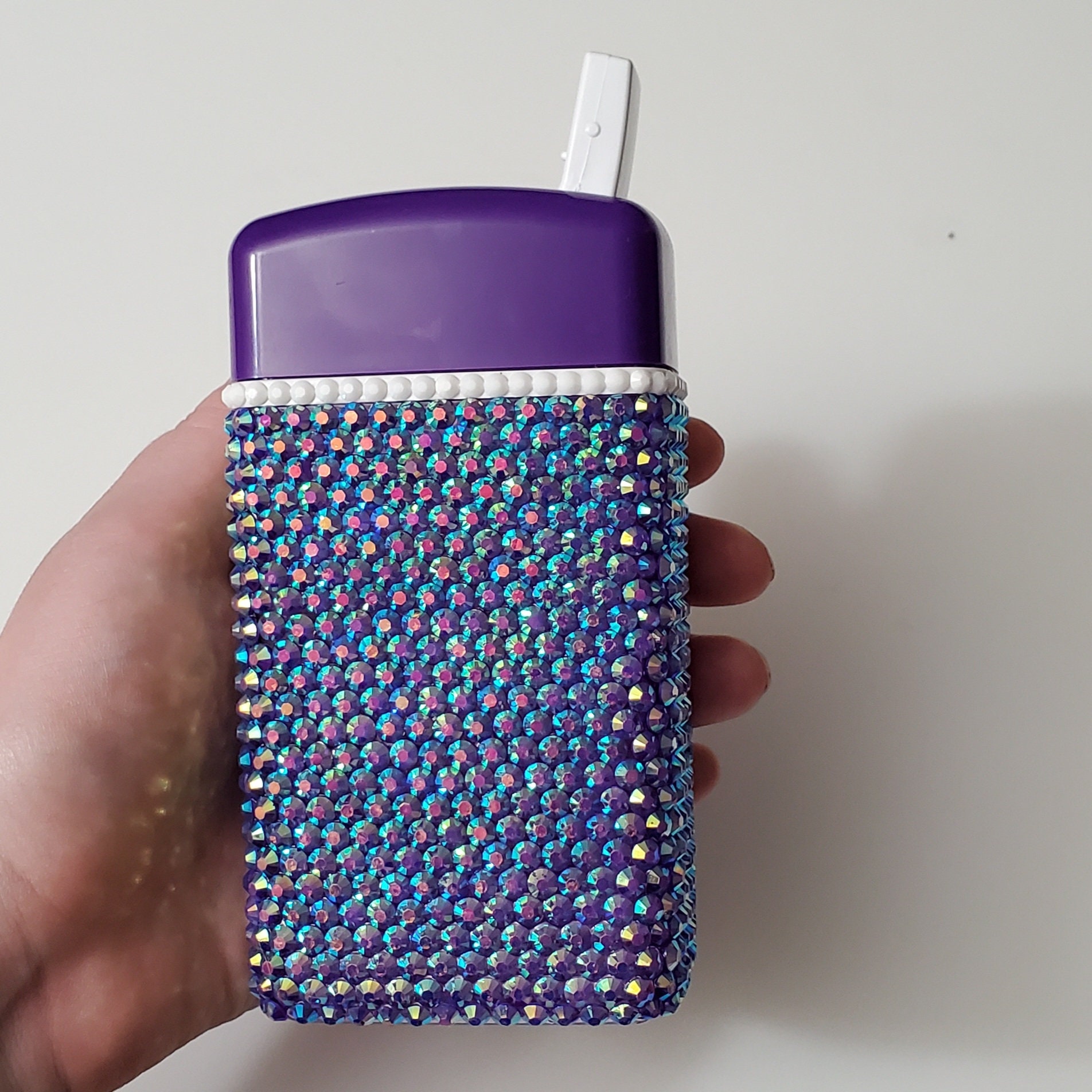Purple Rhinestone Reusable Juice Box | Purple Bling Water Bottle ...