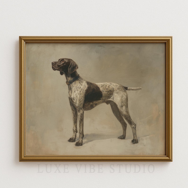 Vintage Pointer Dog Printable Art - Rustic Equestrian Wall Decor ...