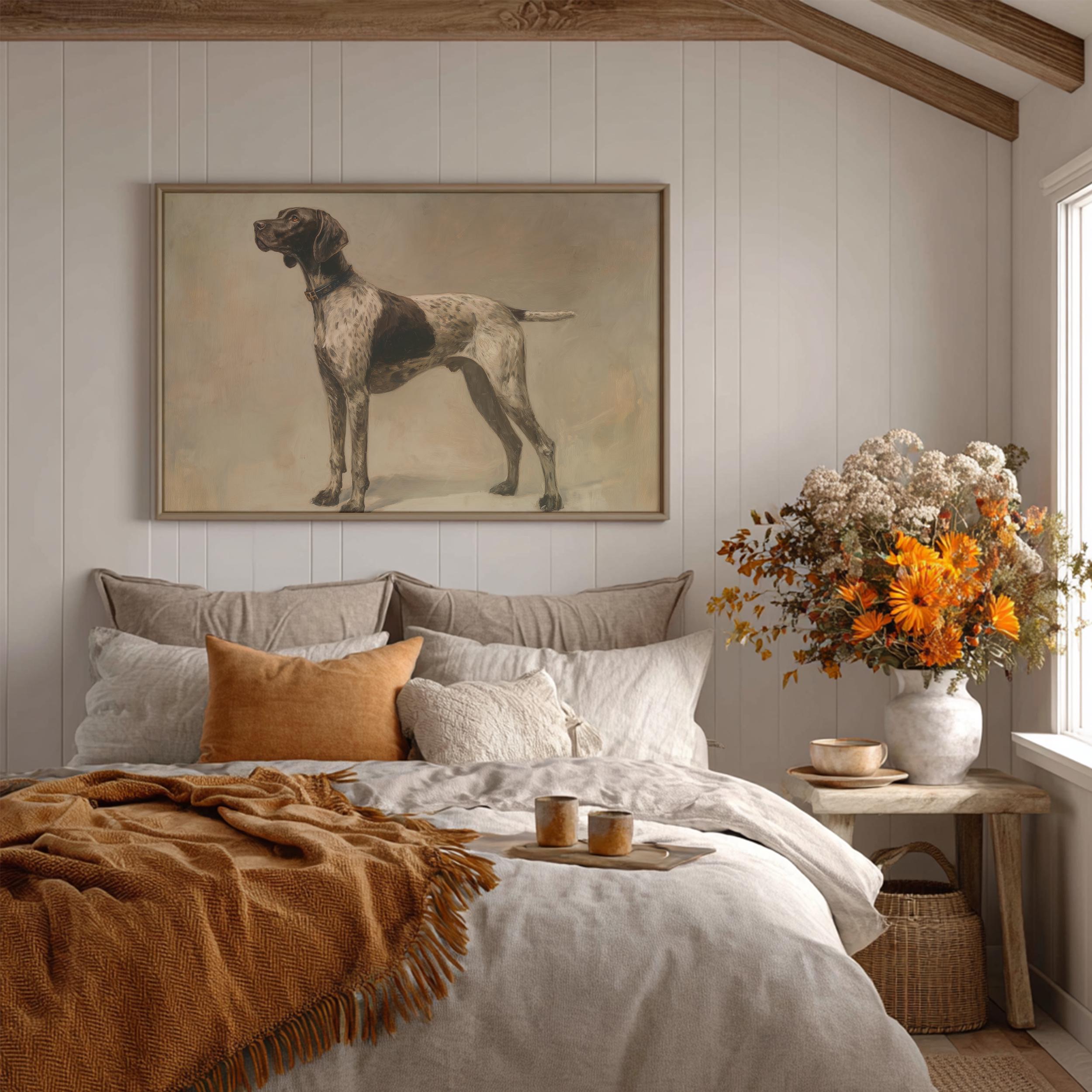 Vintage Pointer Dog Printable Art - Rustic Equestrian Wall Decor ...