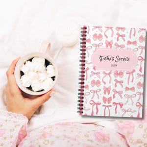 Personalized Spiral Secret Diary Planner Coquette Custom Journal Pink ...