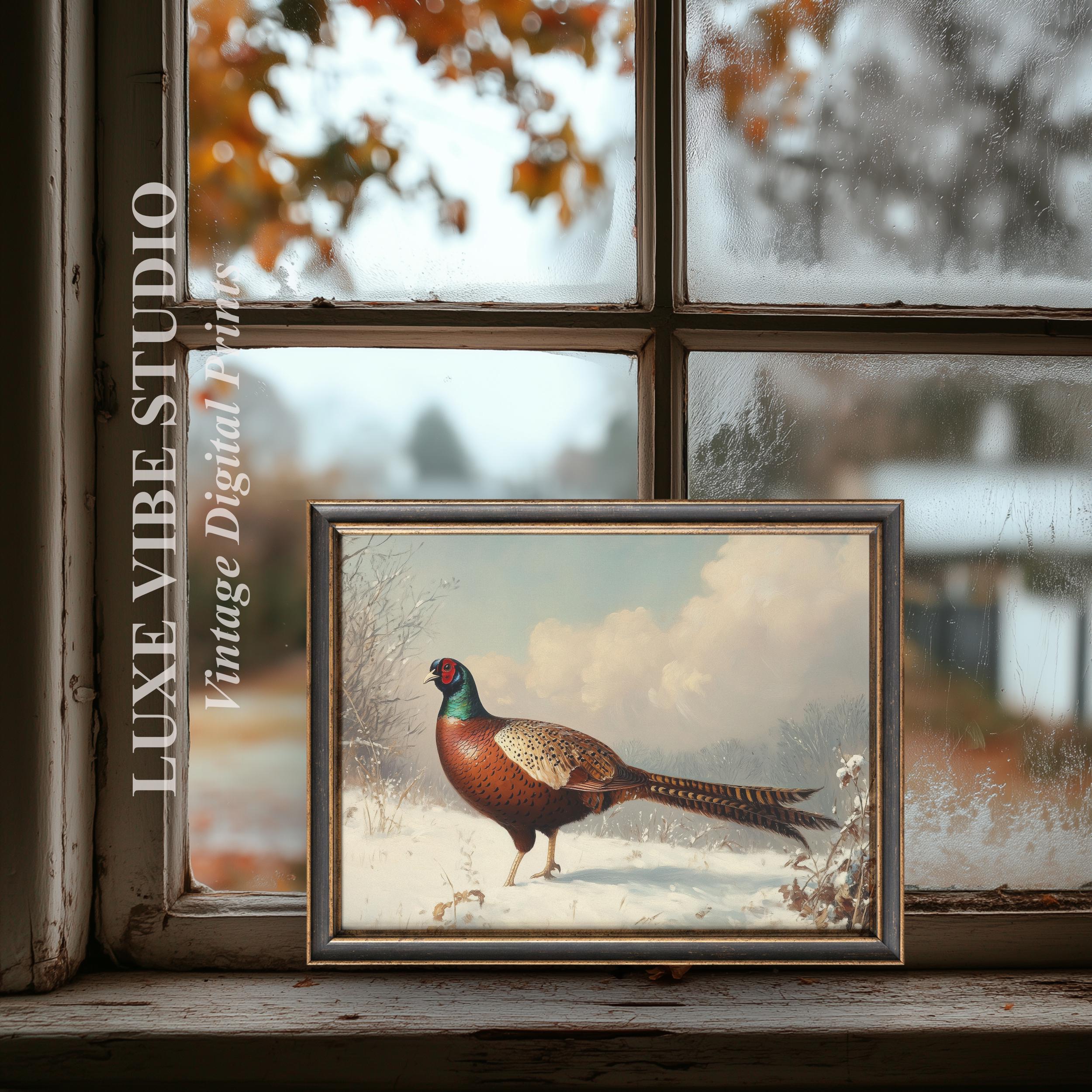 Vintage Pheasant Print, Printable Rustic Wall Art, Traditional British ...