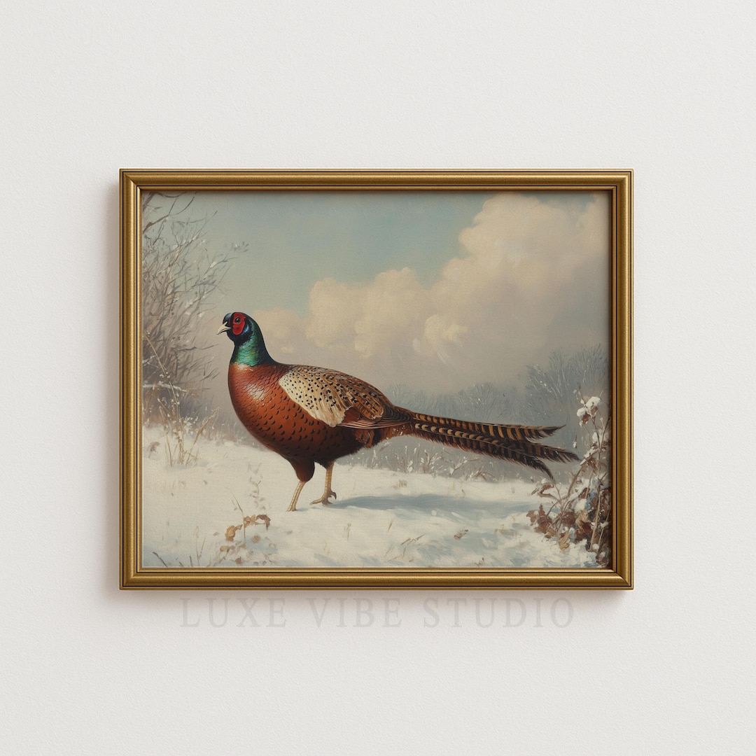 Vintage Pheasant Print, Printable Rustic Wall Art, Traditional British ...