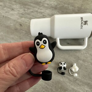 Stanley Straw Topper Panda Bear Stanley Tumbler Straw Protector Penguin ...