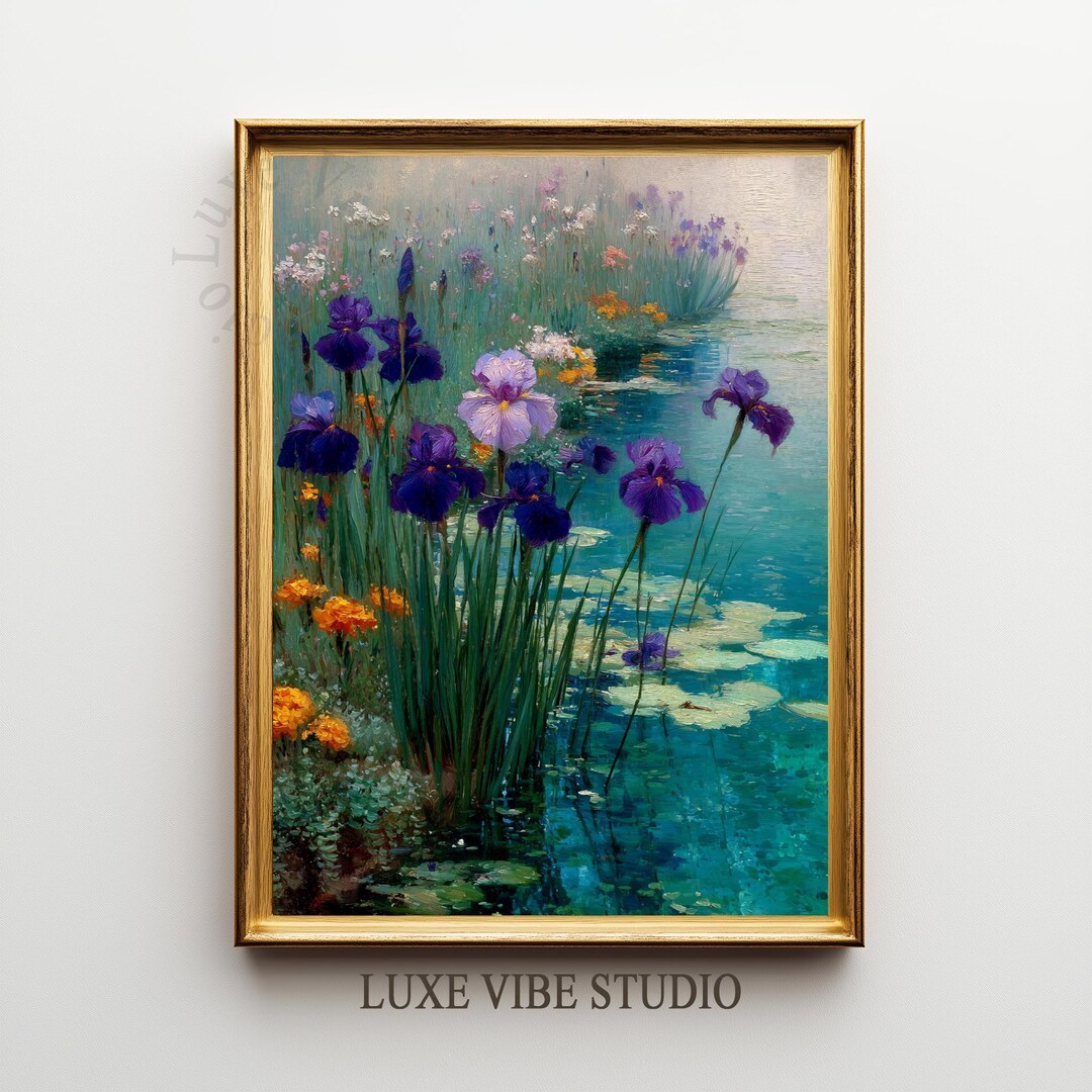 Hermosos lirios junto a aguas cristalinas y poco profundas - Arte ...