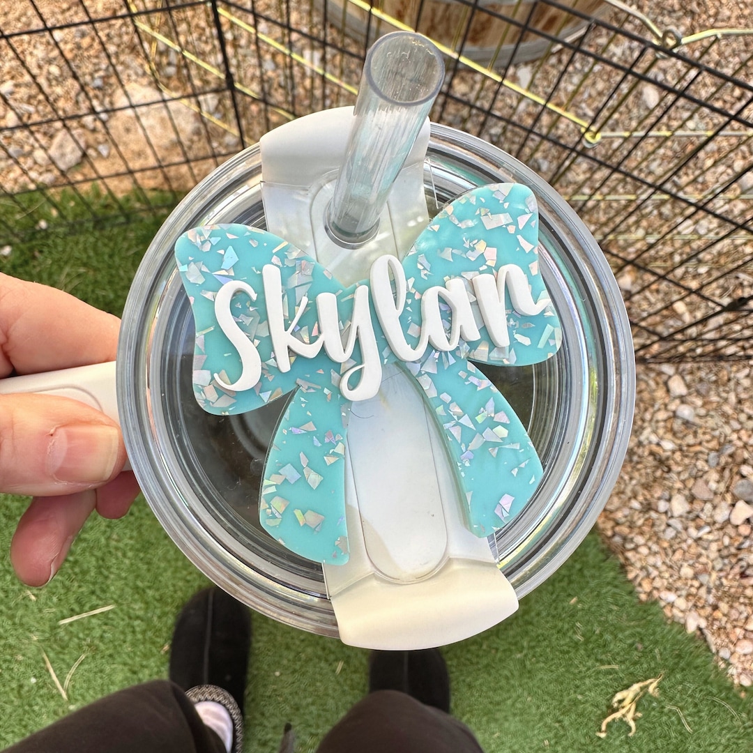 Tumbler Name Tag Stanley Name Plate Tumbler Cup Name Bow Stanley Name ...