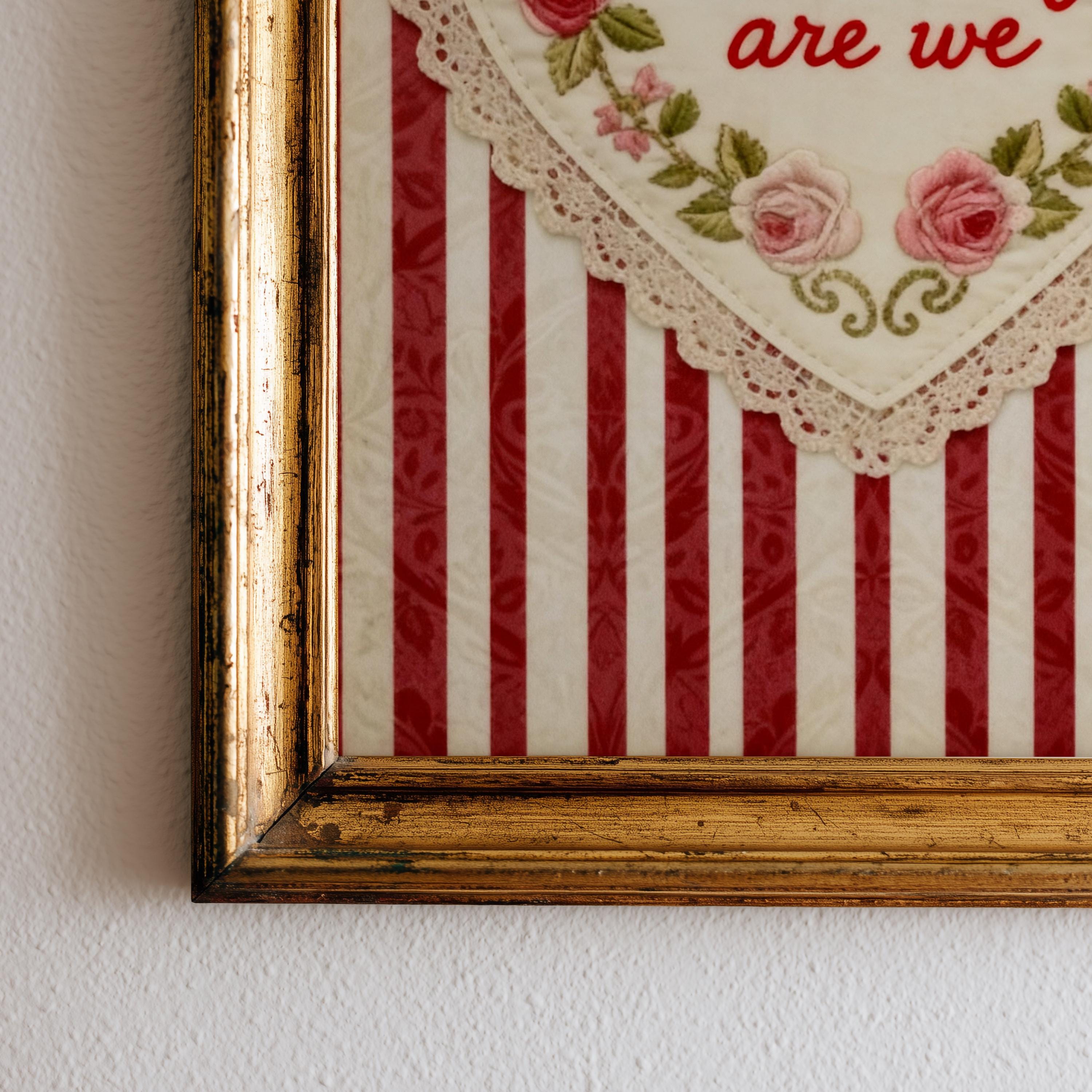 Cottagecore Valentine Printable Art - Romantic Embroidery-inspired ...