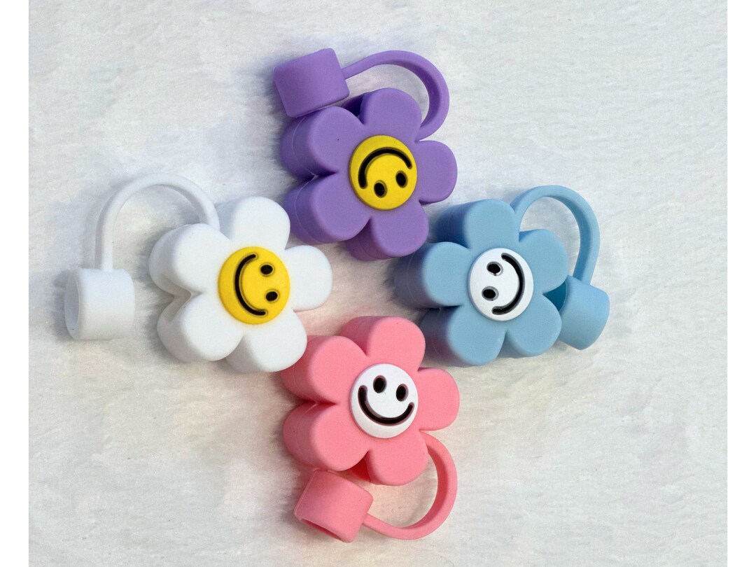 Stanley Straw Topper Daisy Smiley Face Stanley Tumbler Straw Protector ...