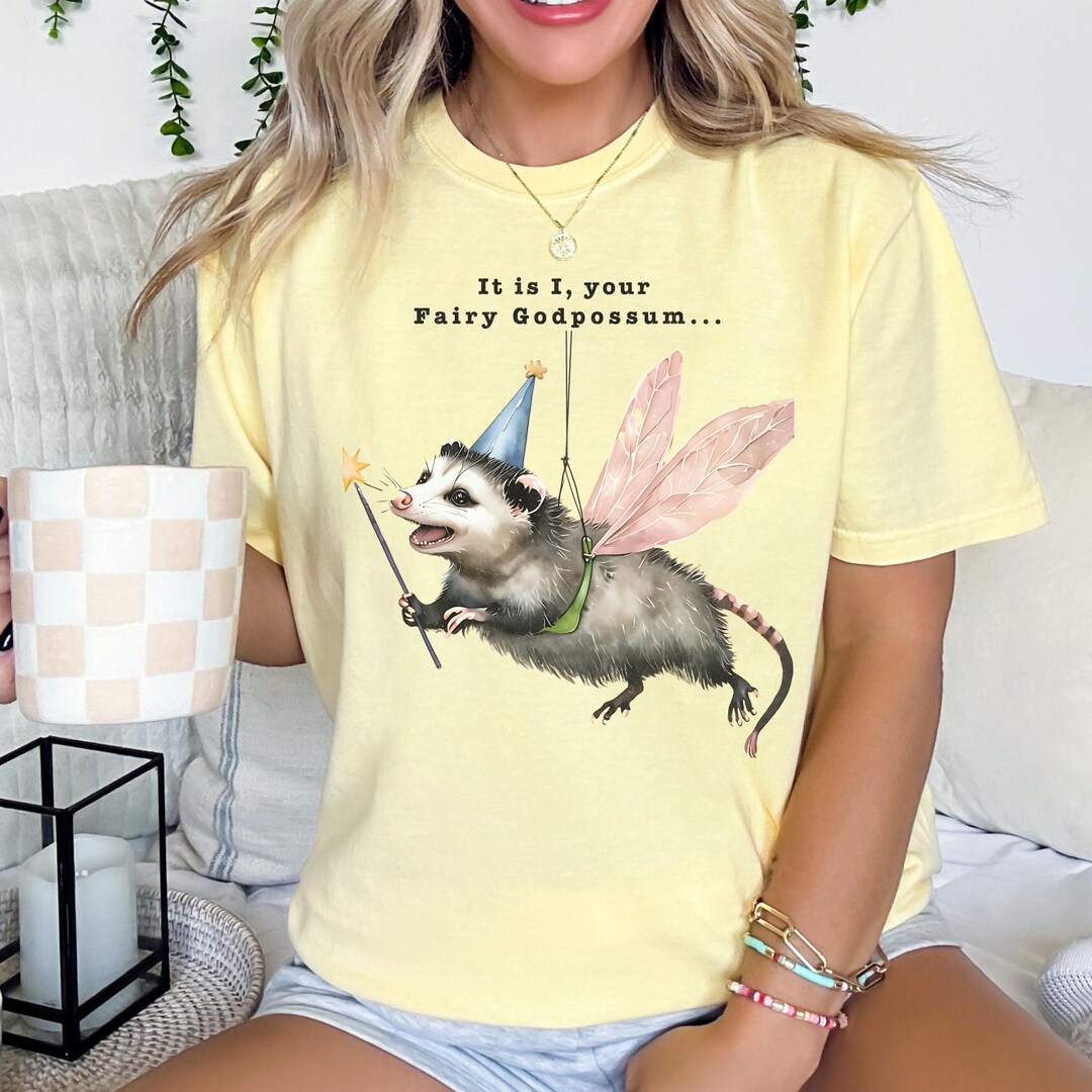 Fairy Godpossum Shirt Comfort Colors Godmother Tshirt, Opossum Shirt ...