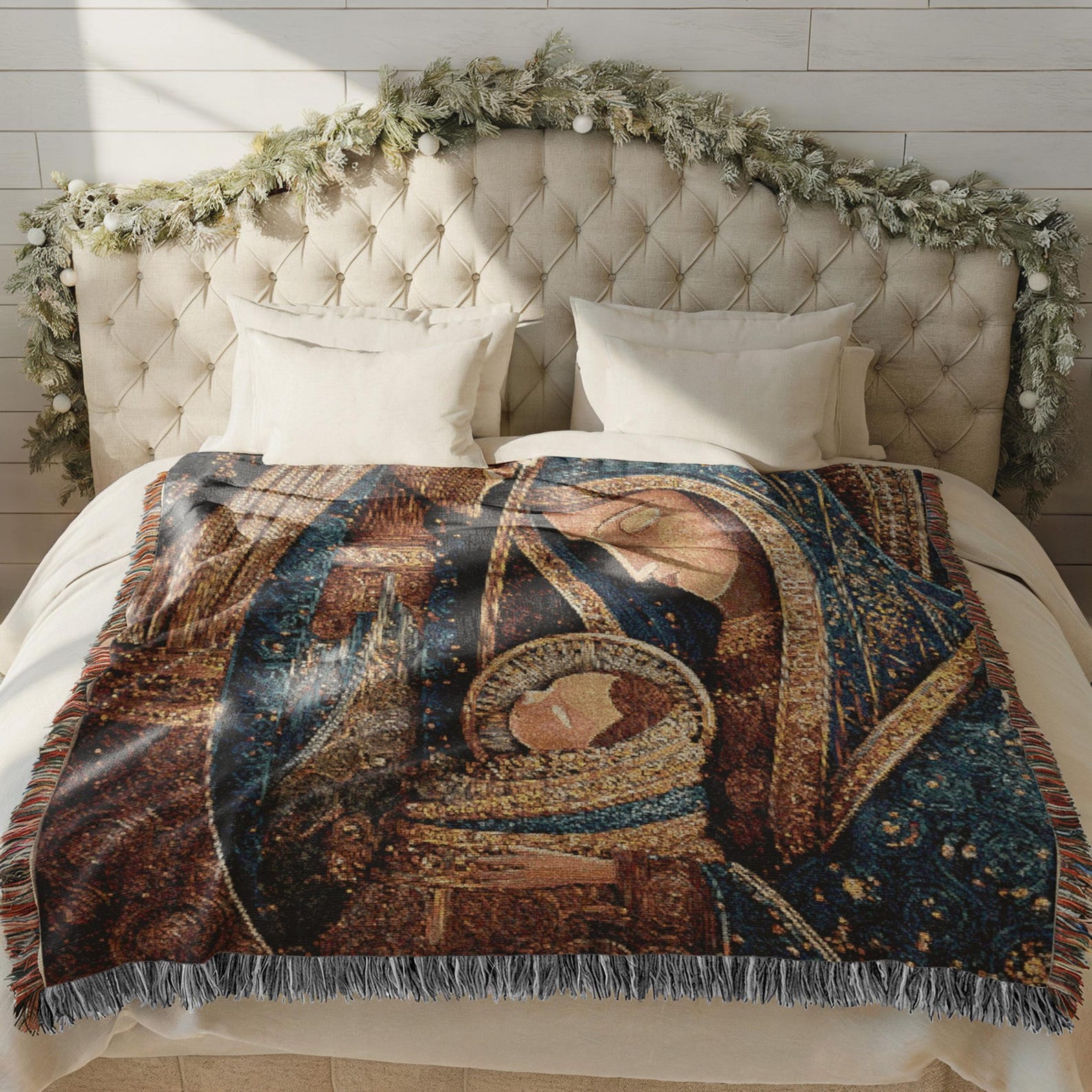 Baby Jesus Woven Blanket, Religious Wall Tapestry, Faith Based Throw ...