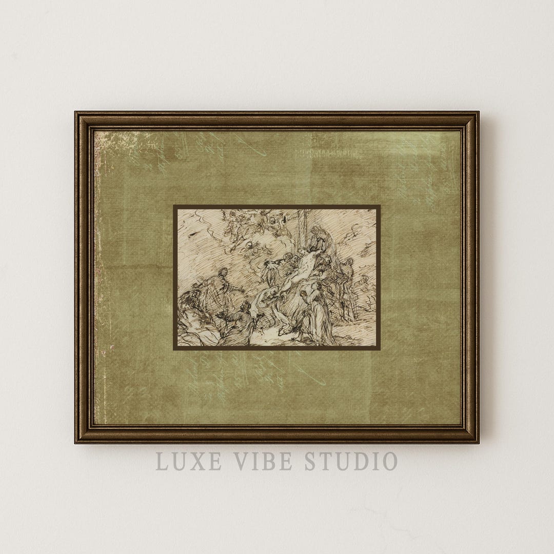 Antique Figurative Study Printable Art - Old-world Vintage Sketch ...