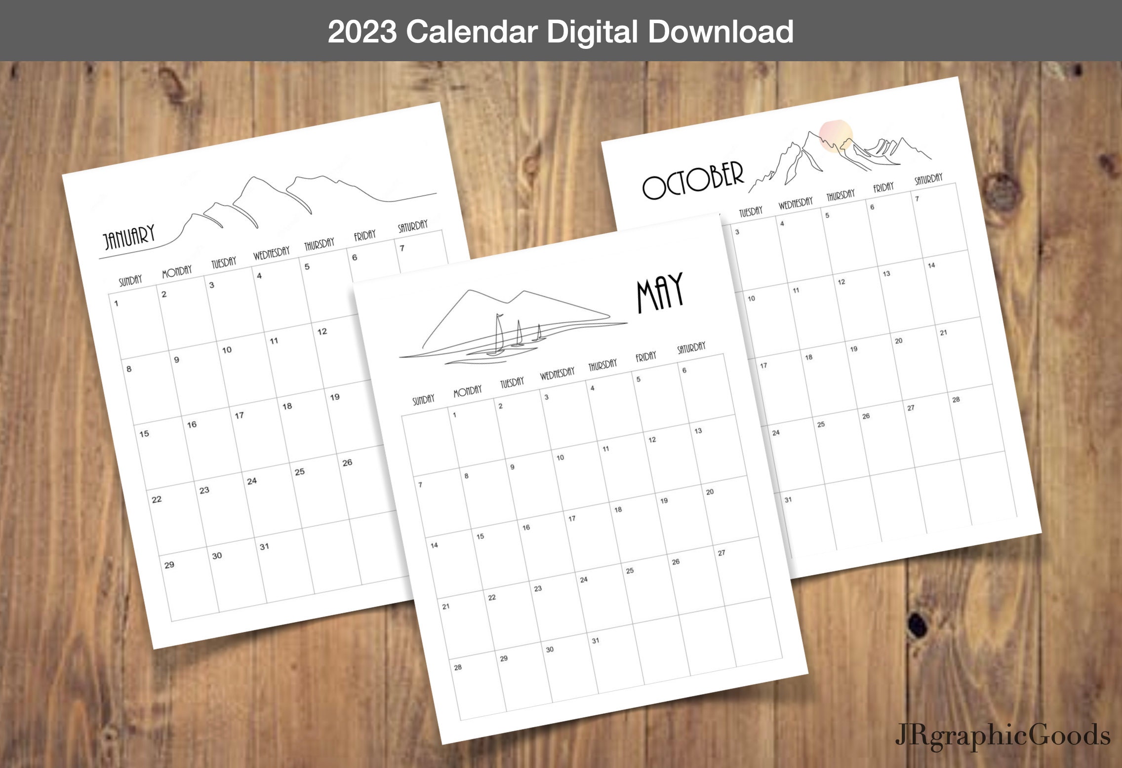 2023 Printable Calendar - Etsy