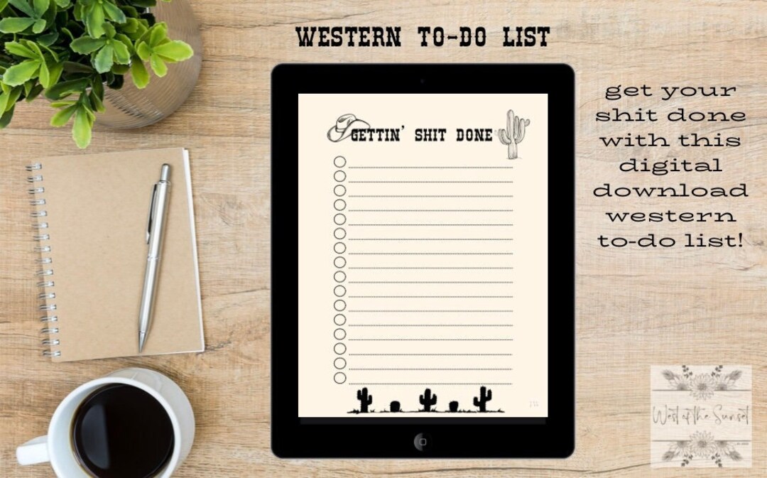 Western To-do List or Check List - Etsy