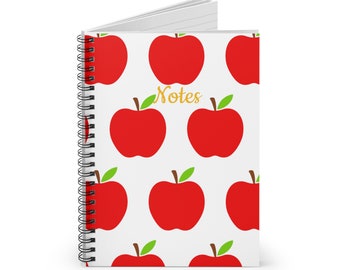 Apple Cute Journal, Red Apple Spiral Notebook Gift, Fruits Lover Gift ...