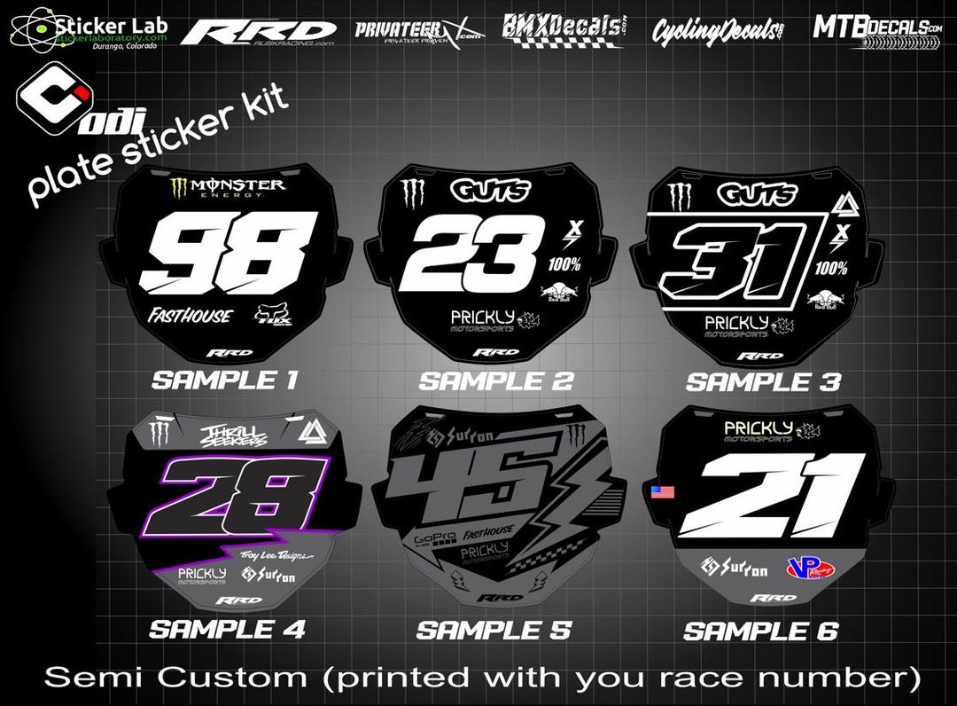 Semi Custom Mountain Bike Front Plate Sticker for ODI Down Hill Plate ...