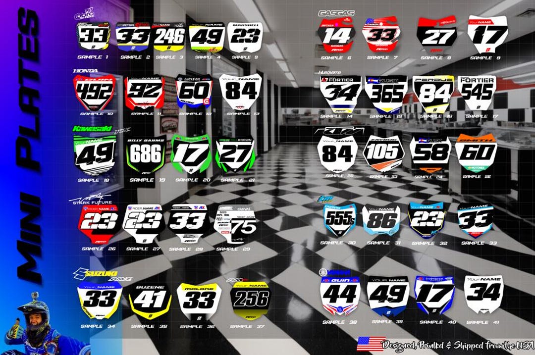 Personalized Mini Number Plate Decals, Custom Name Number Plate Decal ...