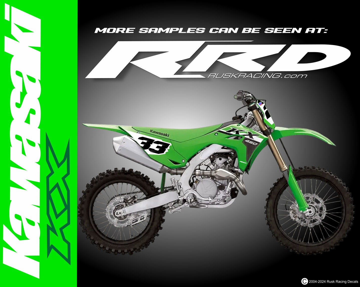 Kawasaki KXF 250 450 Number Plate Sticker Kit - Etsy