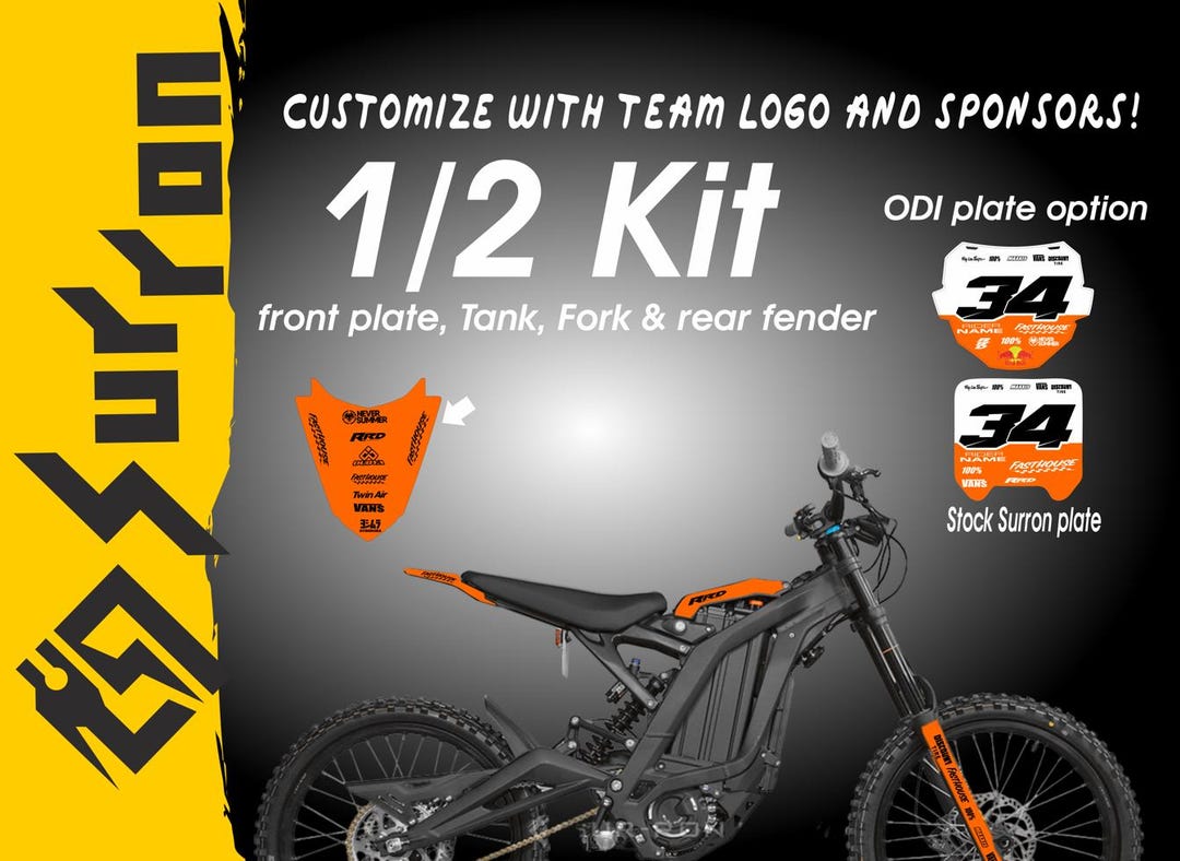 Surron 1/2 Kit Sticker Kit Customized With Sponsors - Etsy