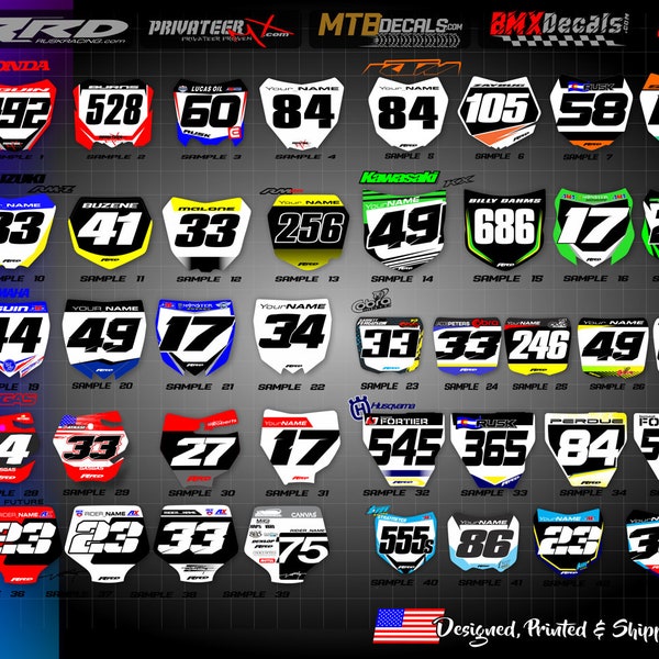 Motocross Mini Number Stickers - Etsy