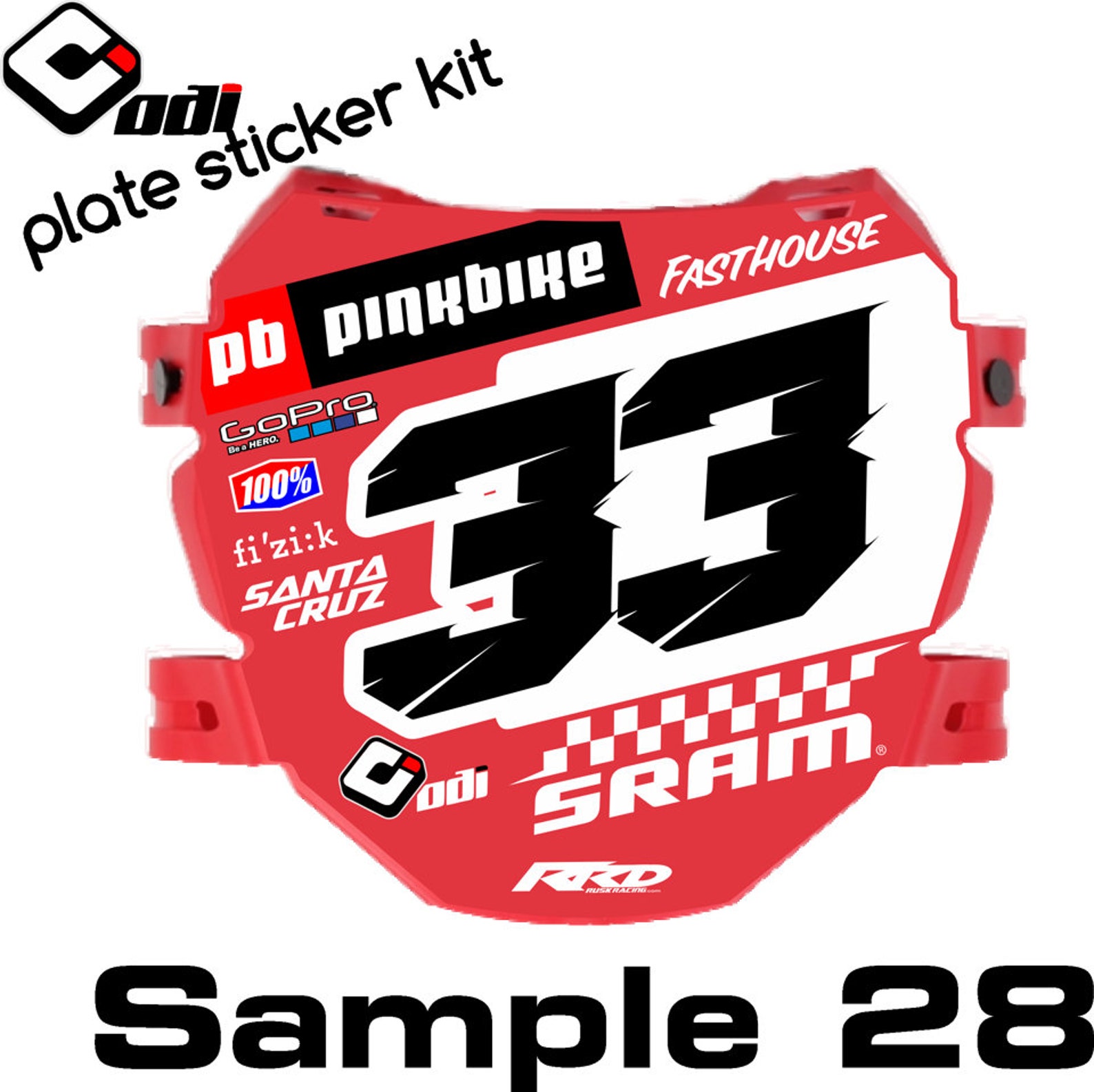 ODI Custom DH MTB Plate Decal / Sticker Kit - Etsy