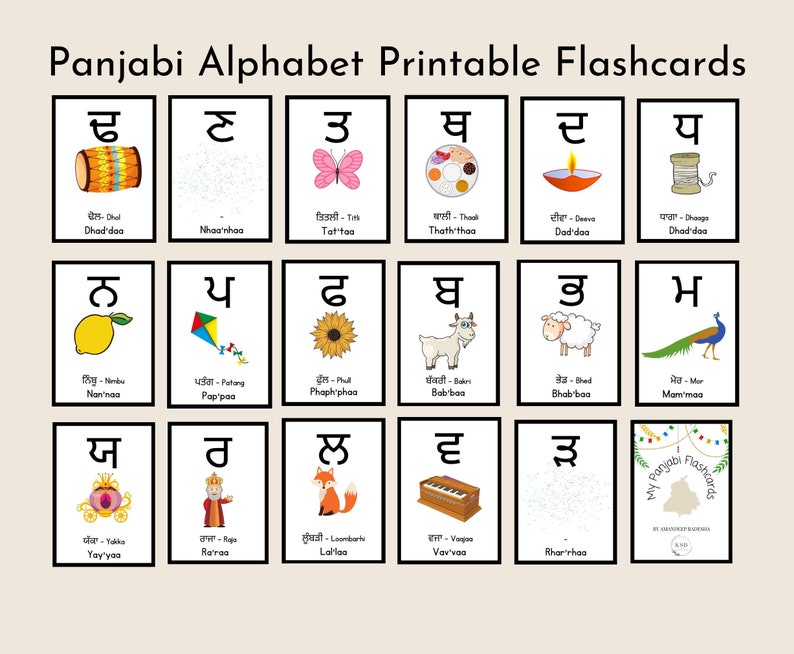 Panjabi Flashcards L Learn Languages at Home L Homeschooling L ...