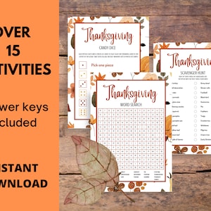 Thanksgiving Games Bundle, 15 Printable Thanksgiving Party Games ...