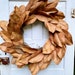 Fall Magnolia Wreath, Faux Magnolia Rust Orange and Brown Leaf Wreath ...