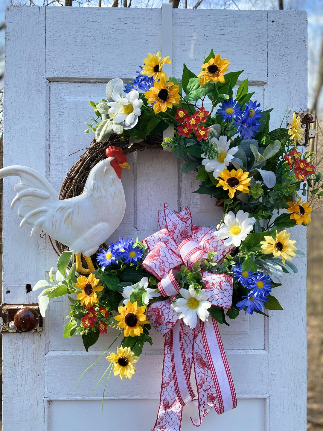 Farmers Market Chicken Wreath, Farmhouse, Country, Mothers Day Gift ...