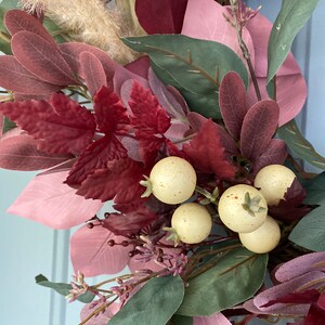 Burgundy, Wine, Maroon, Dusty Pink Fall Wreath, Fall Decor, Front Door ...