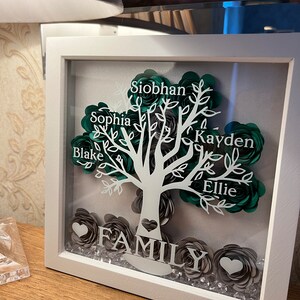 Custom Family Tree Shadowbox With Paper Handmade Roses. Option of ...