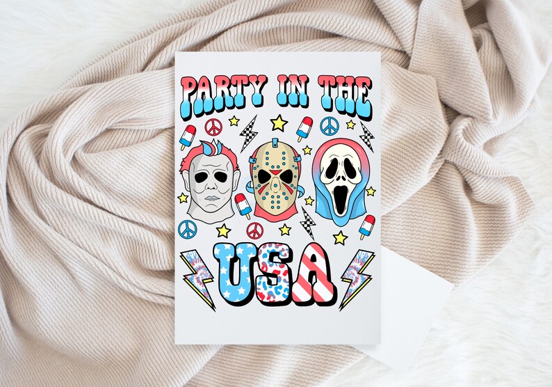 Horror 4th of July Party in the USA Ready to Press Sublimation Transfer ...