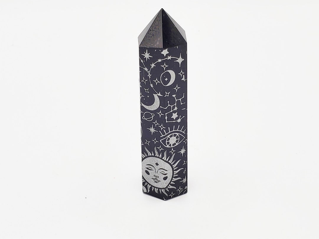 Obsidian Moon Obelisk Protection Grounding Intuition - Etsy