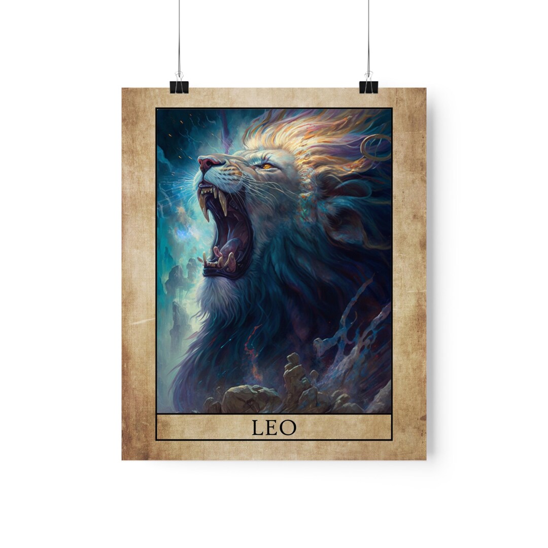Leo Zodiac Poster Spiritual Astrology Art, Zodiac Sign Posters, Gifts ...