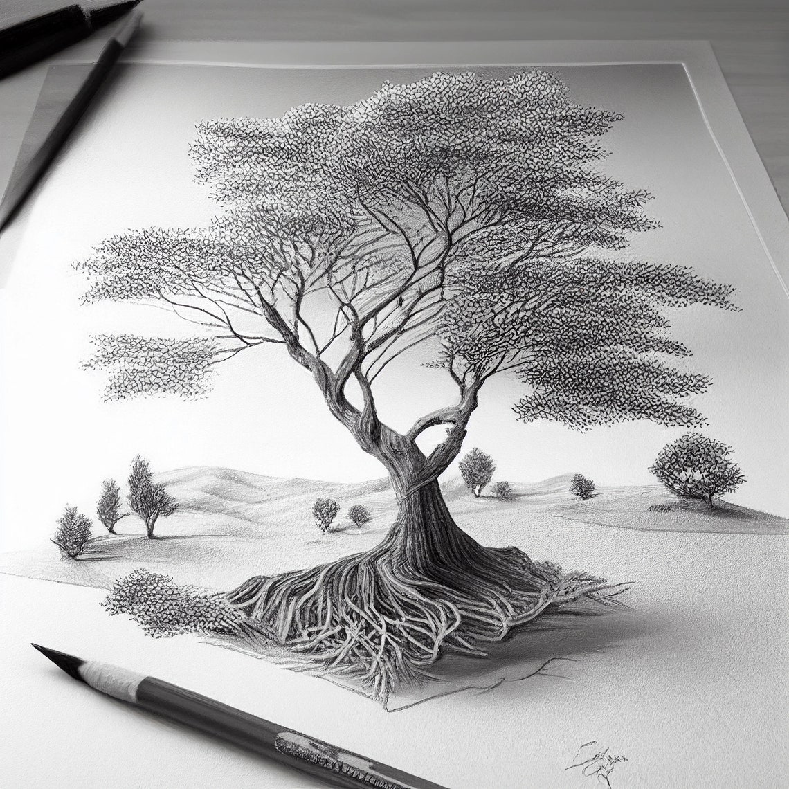 Pencil Art Drawing of a Tree! - Etsy