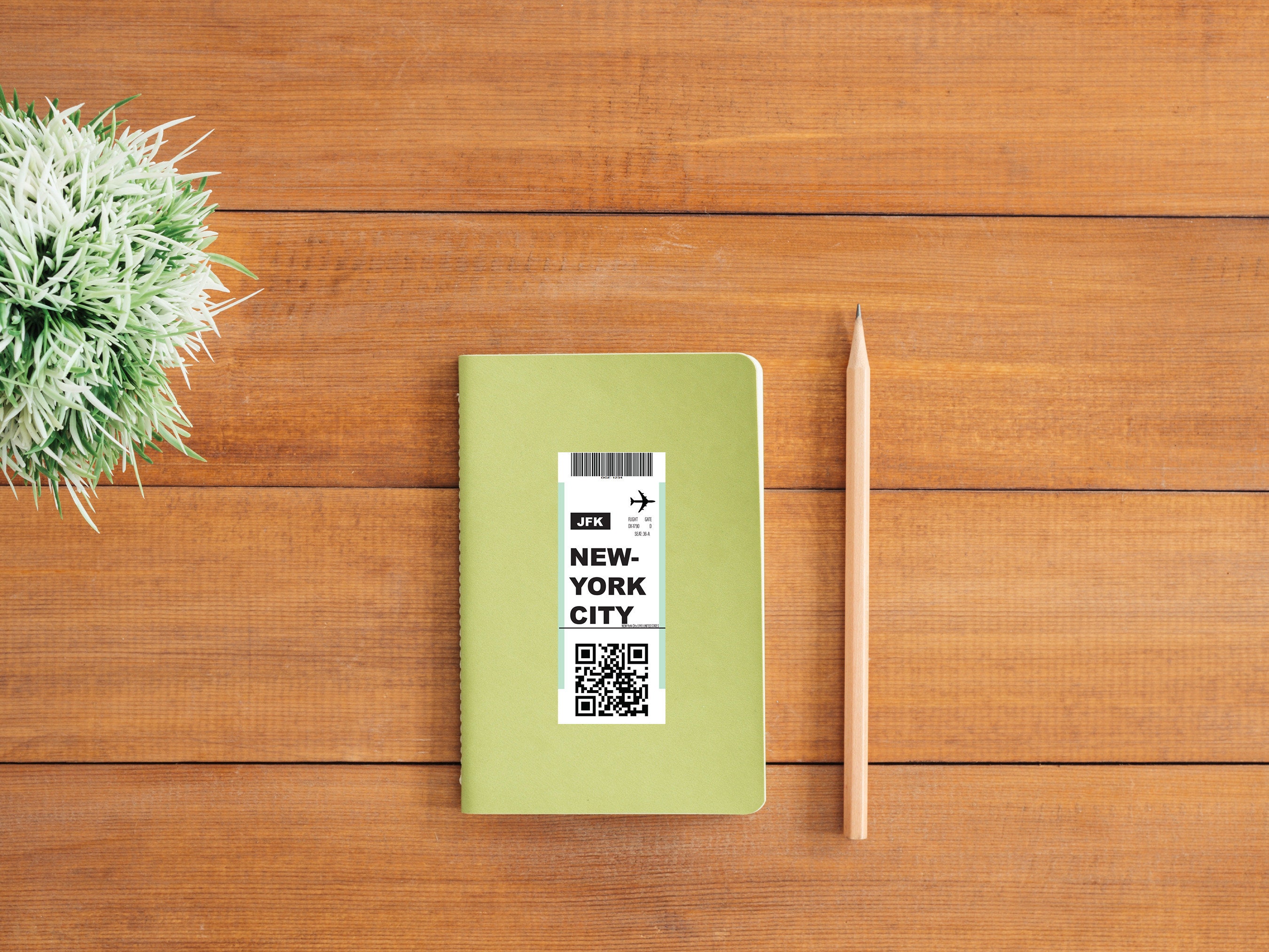 NYC Plane Ticket Stickertravel Stickerjfk Decalboarding - Etsy