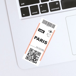 Paris France Plane Ticket Sticker,travel Sticker,luggage Decal,boarding ...