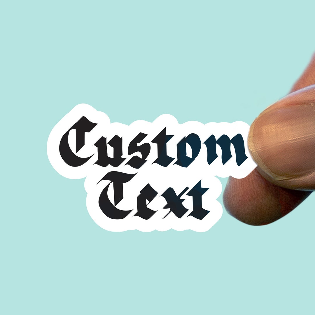 Custom Blackletter Font Sticker, Personalized Decal - Etsy