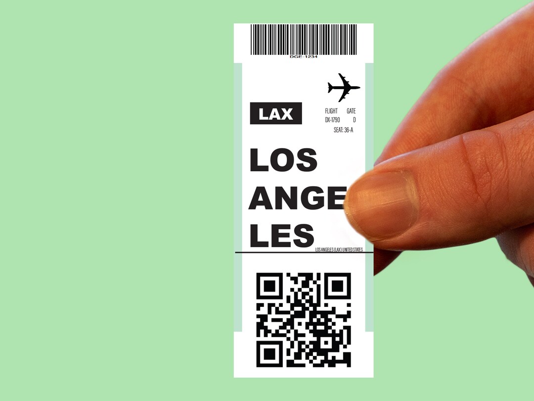Plane Ticket Sticker,travel Sticker,lax Decal,boarding Pass,tourism ...